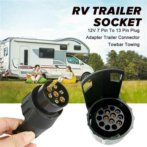 미니 어댑터 트레일러 소켓 플러그 유럽 12v 7 핀 13 핀 플러그 13 Rv 7 헤드 변환 토우바 견인 커넥터 트레일 기타 차량 부품 및 액세서리