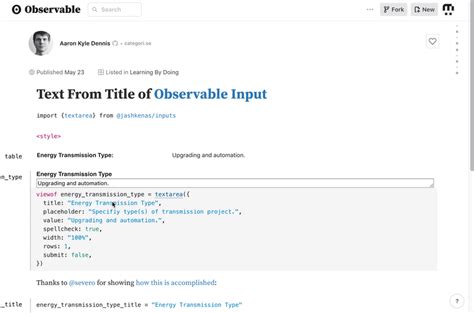How Can I Reproduce The Title Of On Observable Input Community Help The Observable Forum