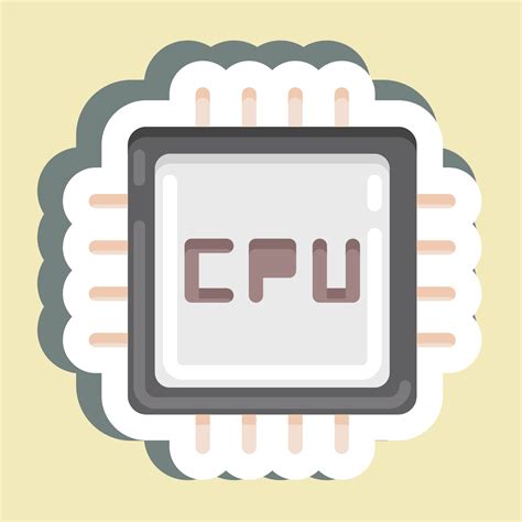 Sticker Cpu Suitable For Computer Components Symbol Simple Design Editable Design Template