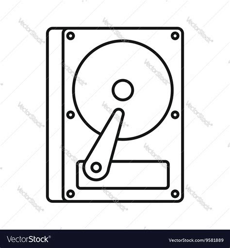 Hdd Icon Outline Style Royalty Free Vector Image