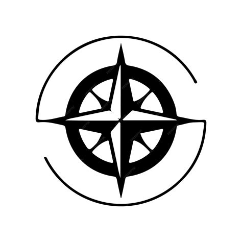 Premium Vector Black Compass Rose Logo