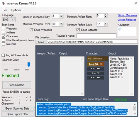 It Doesnt Scan Characters After Itto · Issue 408 · Andrewthe13thinventorykamera · Github