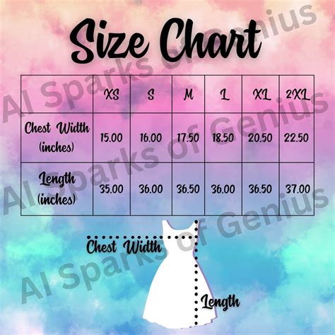 Printify Skater Dress Size Chart Digital Digital Download Save Time And Enhance Your Listings