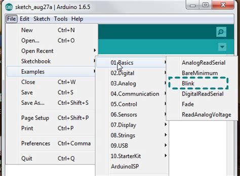 Blinking Led Arduino Proteus