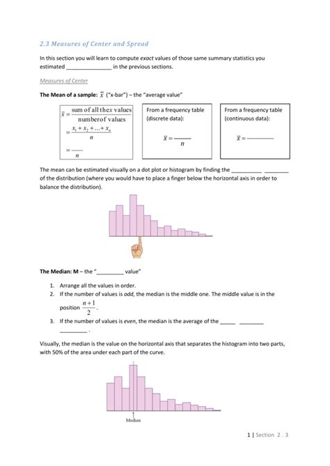 23 Measures Of Center And Spread