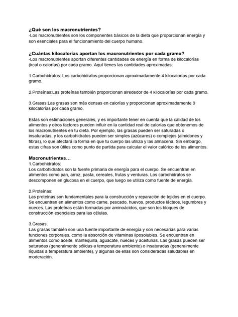 Los Macronutrientes Pdf
