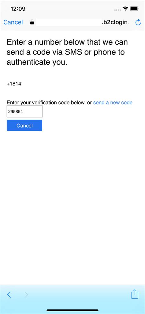 Azure Aad B2c No Way To Submit Verification Code To Login On Ios