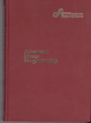 『advanced linear programming theory and practice』｜感想・レビュー 読書メーター