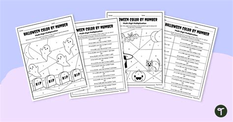 Double Digit Multiplication Worksheets Halloween Color By Number Worksheets Library