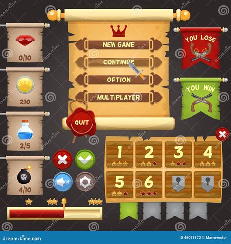 Game Interface Design Stock Vector Illustration Of Resource