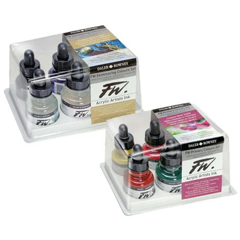 Daler Rowney Fw Acrylic Artists Ink Set Primary Colors Set