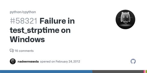 Failure In Test Strptime On Windows Issue Python Cpython GitHub
