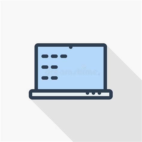 Laptop Computer Notebook And Cursor Click Thin Line Icon Linear