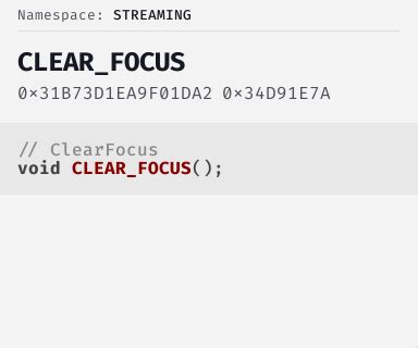 ClearFocus FiveM Natives Cfx Re Docs