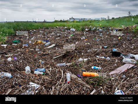 Plastic Pollution On The Essex Foreshore Of The Thames Stock Photo Alamy