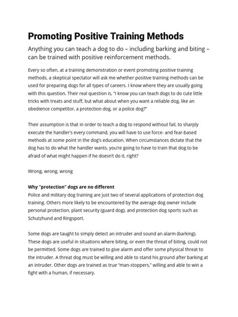 Promoting Positive Training Methods Pdf