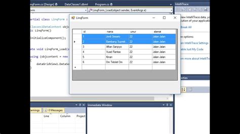 Membuat Linq To Sql And Menampilkan Database Kedalam Datagridview Youtube