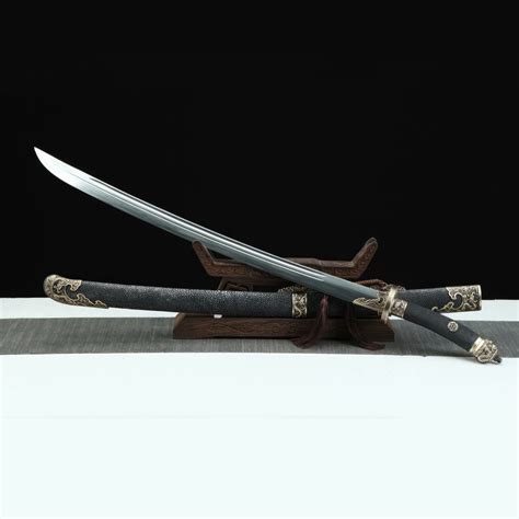 Qing Dao Sword Dragon Pattern Steel Clay Tempered Blade
