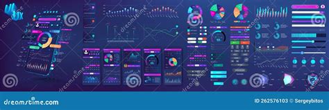 Modern UI UX KIT And Web Elements Set Diagram Mockup Dashboard Stock Vector Illustration Of