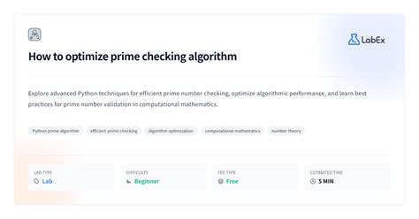 How To Optimize Prime Checking Algorithm Labex