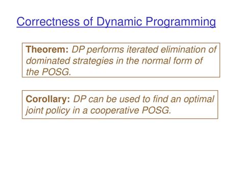 Ppt Dynamic Programming For Partially Observable Stochastic Games