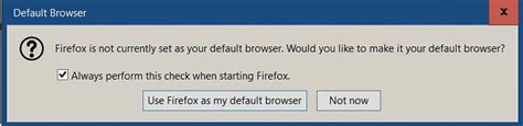 any way to convince windows 10 that firefox is my default browser
