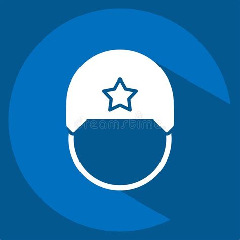 Icon Army Helmet Related To Military And Army Symbol Long Shadow Style Stock Illustration