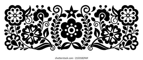 Mexican Folk Art Style Vector Floral Stock Vector Royalty Free