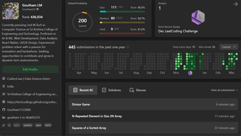 Completed 200 Leetcode Problems Goutham Lm Posted On The Topic Linkedin
