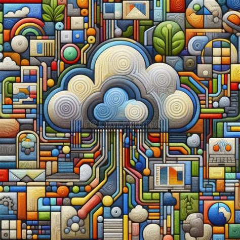 Felt Art Patchwork Automated Data Migration Tools For Cloud Adoption Stock Illustration