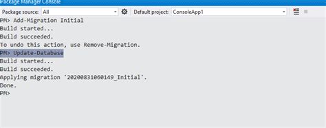c entity framework core project s migration fails and debug profile