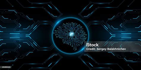 인공지능 브레인은 빅데이터를 분석해 사이버 공간으로 가져간다 빛나는 디지털 Cpu 보드 미래 지향적인 기술 배경 벡터 일러스트