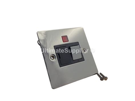 Switched Switch Spur Fused Socket Light Neon Chrome Steel Brass Black Brushed BN EBay