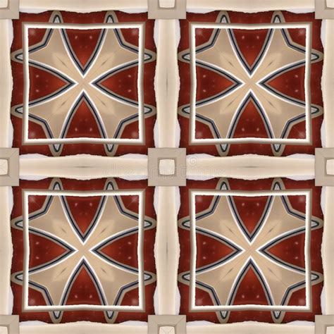 Seamless Tileable Decorative Pattern With Symmetrical Design And Vivid