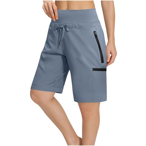 Shorts For Women Womens Hiking Cargo Shorts Zipper Pockets Soft High