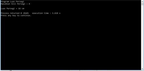 Pemrograman C Menghitung Luas Persegi ~ Arsi Nata Yuda