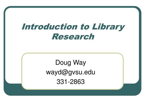 PPT Introduction To Library Research PowerPoint Presentation Free Download ID 13743