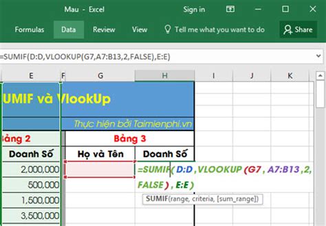 Combining Sumif And Vlookup Functions Using Search And Sum Functions