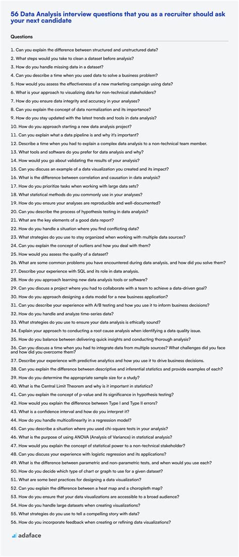 56 data analysis interview questions adaface