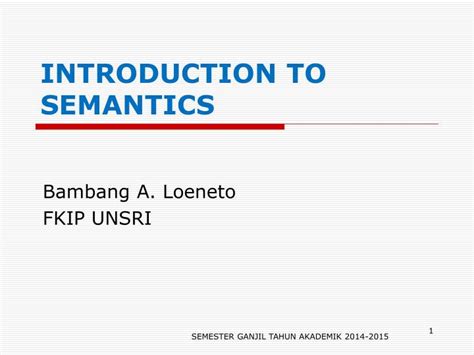 Ppt Introduction To Semantics Powerpoint Presentation Free Download