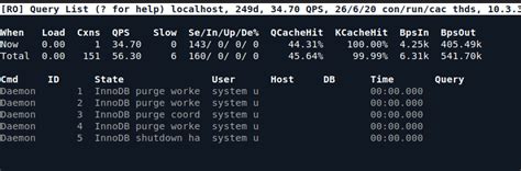 innotop a cli based top like monitor tool for mysql