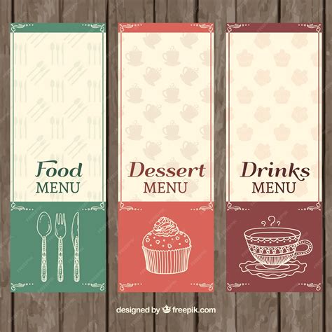 Free Vector Retro Restaurant Menus