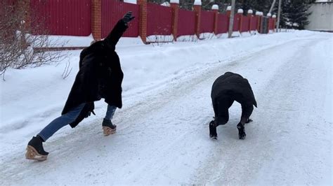 Zanotti Heelless On Ice Platform Shoes On Ice Girl On High Heels On Ice Slippery Shoes