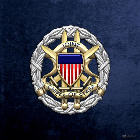 Joint Chiefs Of Staff J C S Identification Badge On Blue Velvet Digital Art By Serge Averbukh