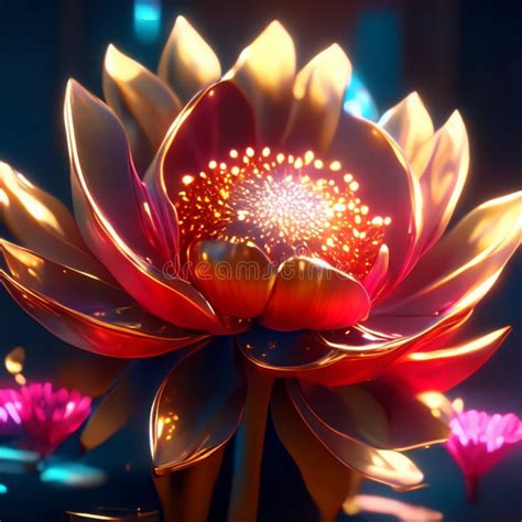 Beautiful Lotus Flower 3d Rendering 3d Illustration Stock