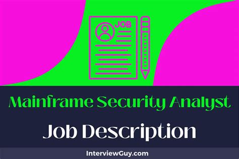 Mainframe Security Analyst Job Description [updated For 2025]