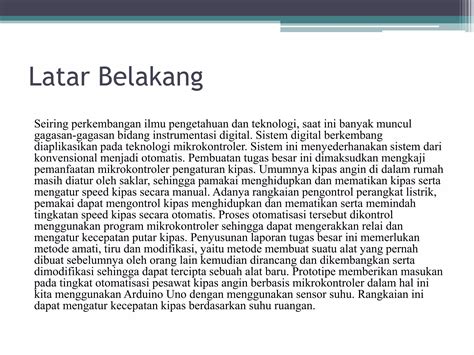 Control Fan Ac Using Temperature Sensor Lm35 Based On Arduino Uno Pptx