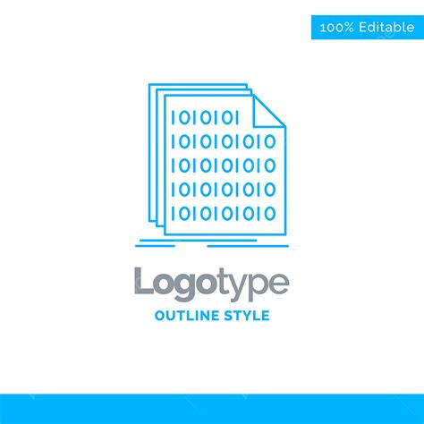 Gambar Desain Logo Biru Untuk Biner Kode Coding Data Dokumen Busin