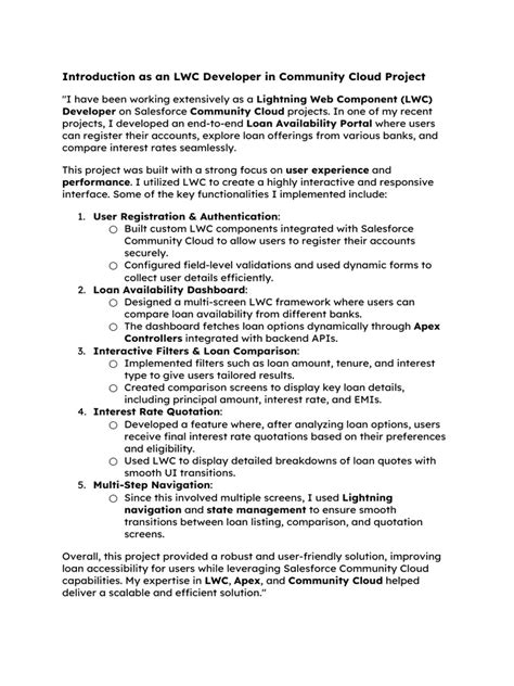 Introduction As An Lwc Developer In Community Cloud Project Pdf