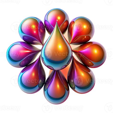 Vibrant 3d Render Of Interlocking Colorful Droplets Abstract Background
